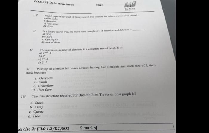 Solved Cccs 224 Data Structures 6 Coke Buy Rocky Which Type 