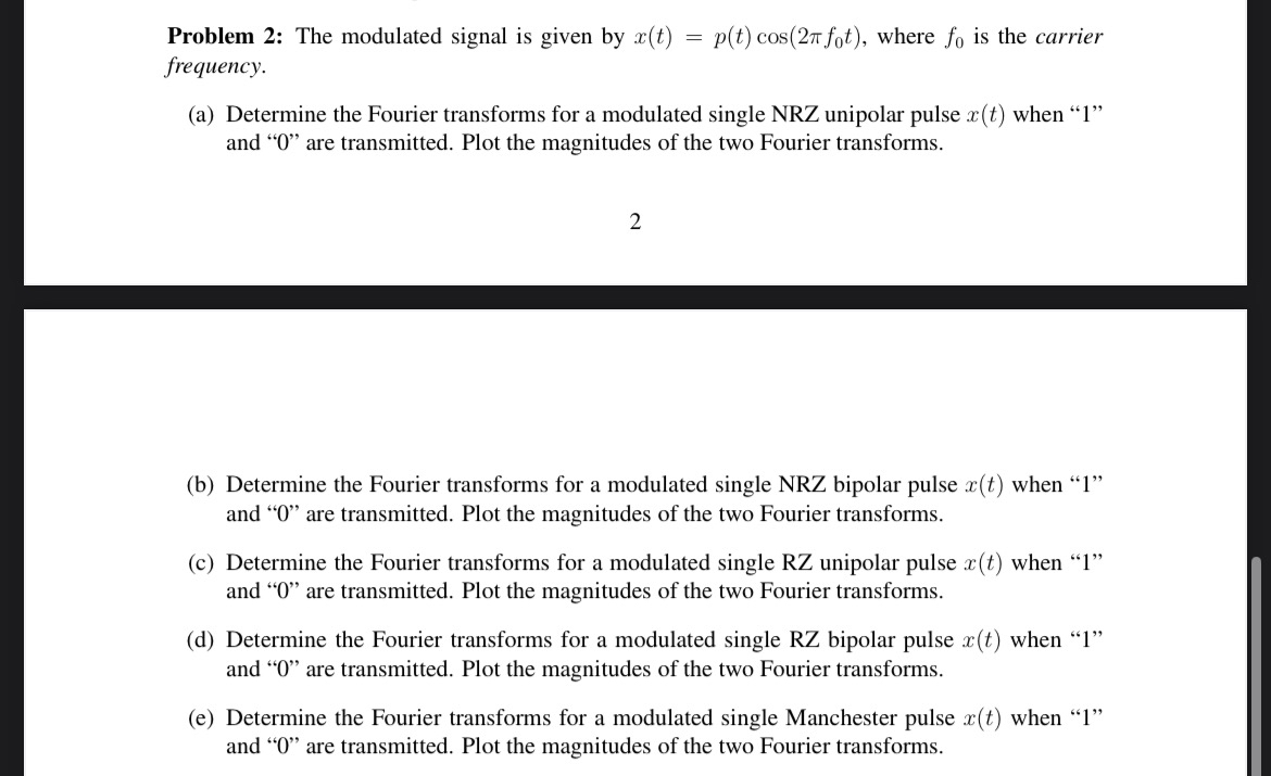 Solved Problem 2 The Modulated Signal Is Given By