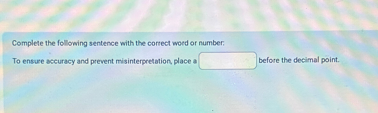 Solved Complete the following sentence with the correct word | Chegg.com