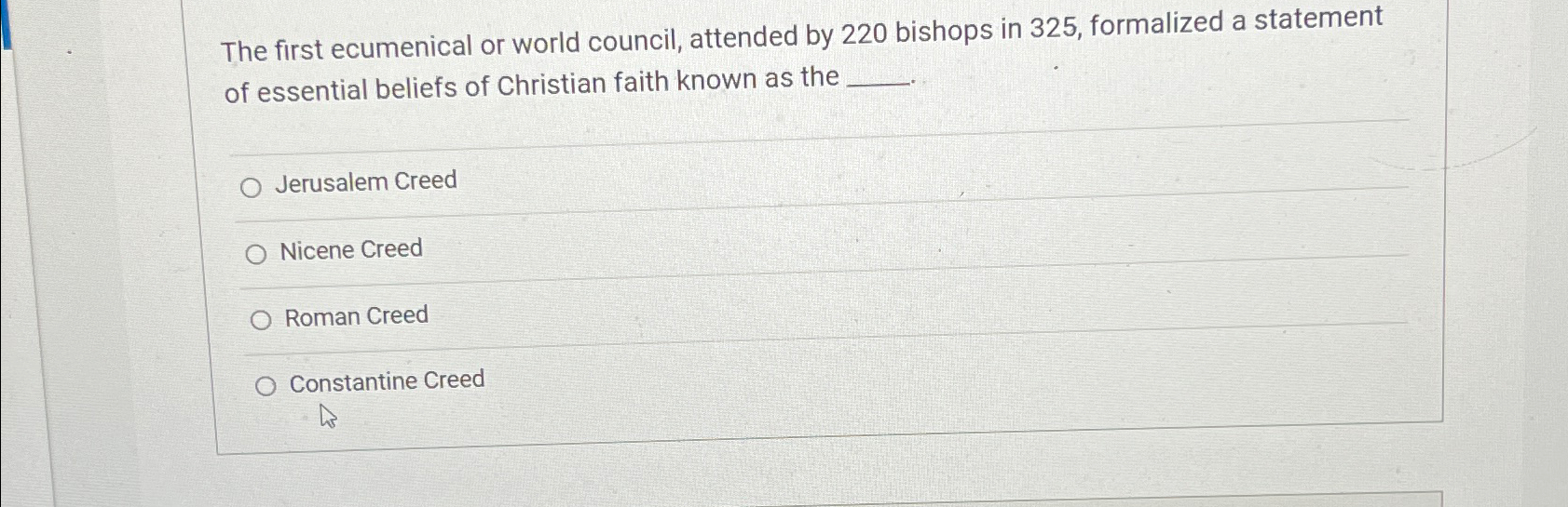 Solved The first ecumenical or world council, attended by | Chegg.com