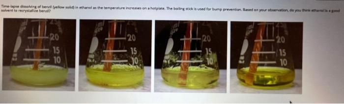 Solved 1. Time-lapse dissolving of benzil (yellow solid) in | Chegg.com