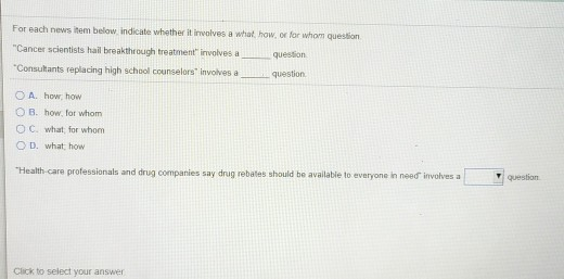 Solved For each news item below indicate whether it involves | Chegg.com