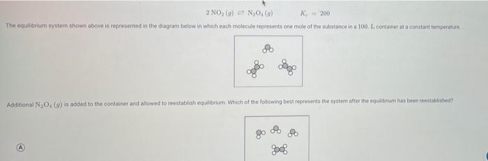 Solved 2 NO.(0) N, 0,60 K 200 The equilibrium system shown | Chegg.com