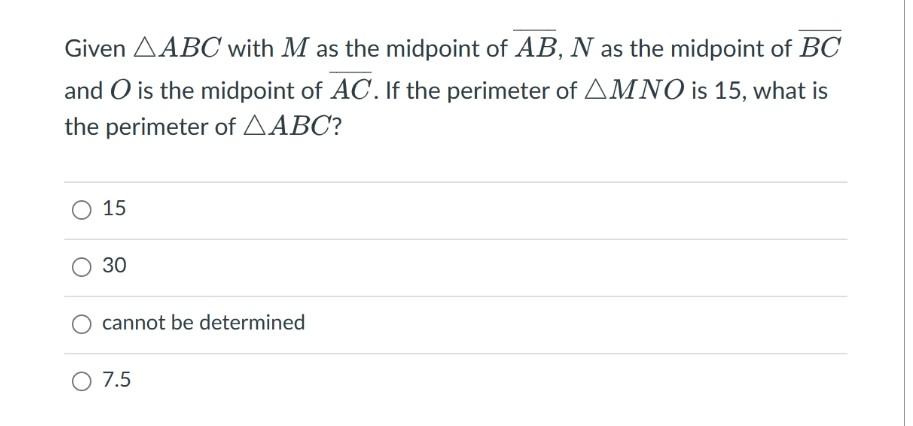 Solved Given ABC with M as the midpoint of AB,N as the | Chegg.com