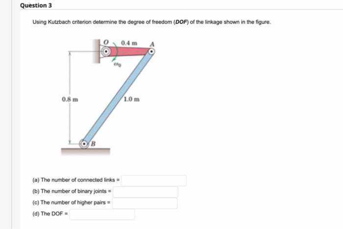 Solved Question 3 Using Kutzbach criterion determine the | Chegg.com Solved Question 3 Using Kutzbach criterion determine the | Chegg.com
