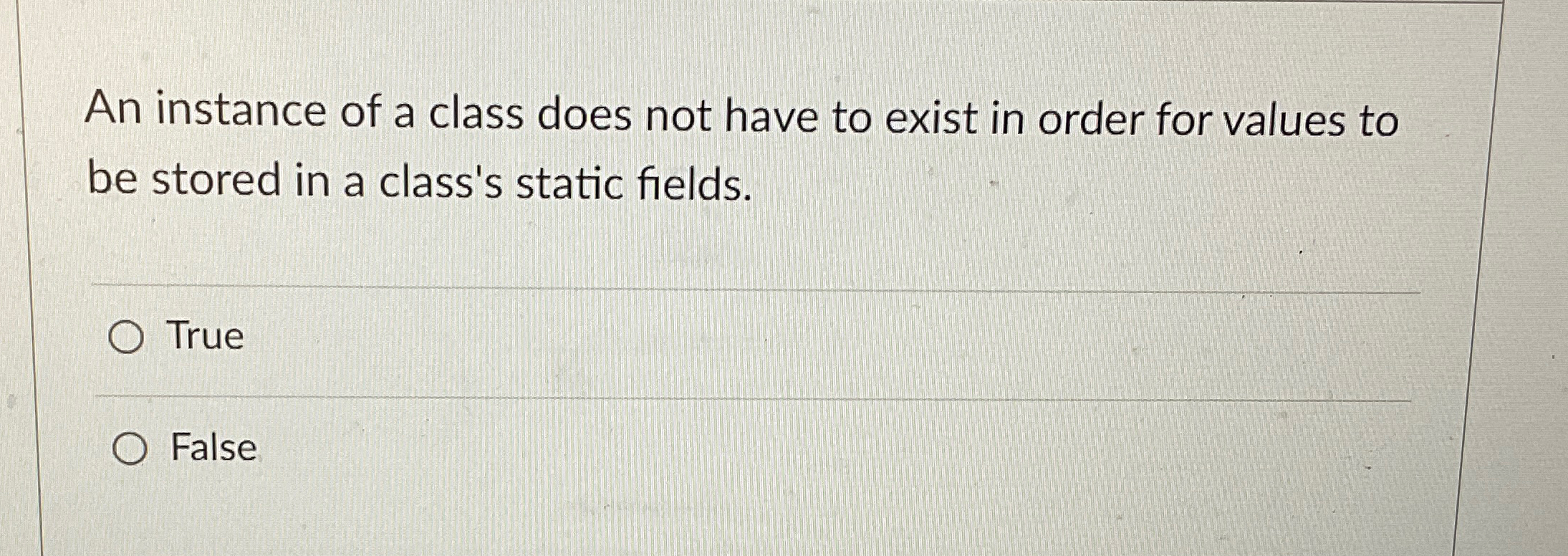 Solved An instance of a class does not have to exist in | Chegg.com