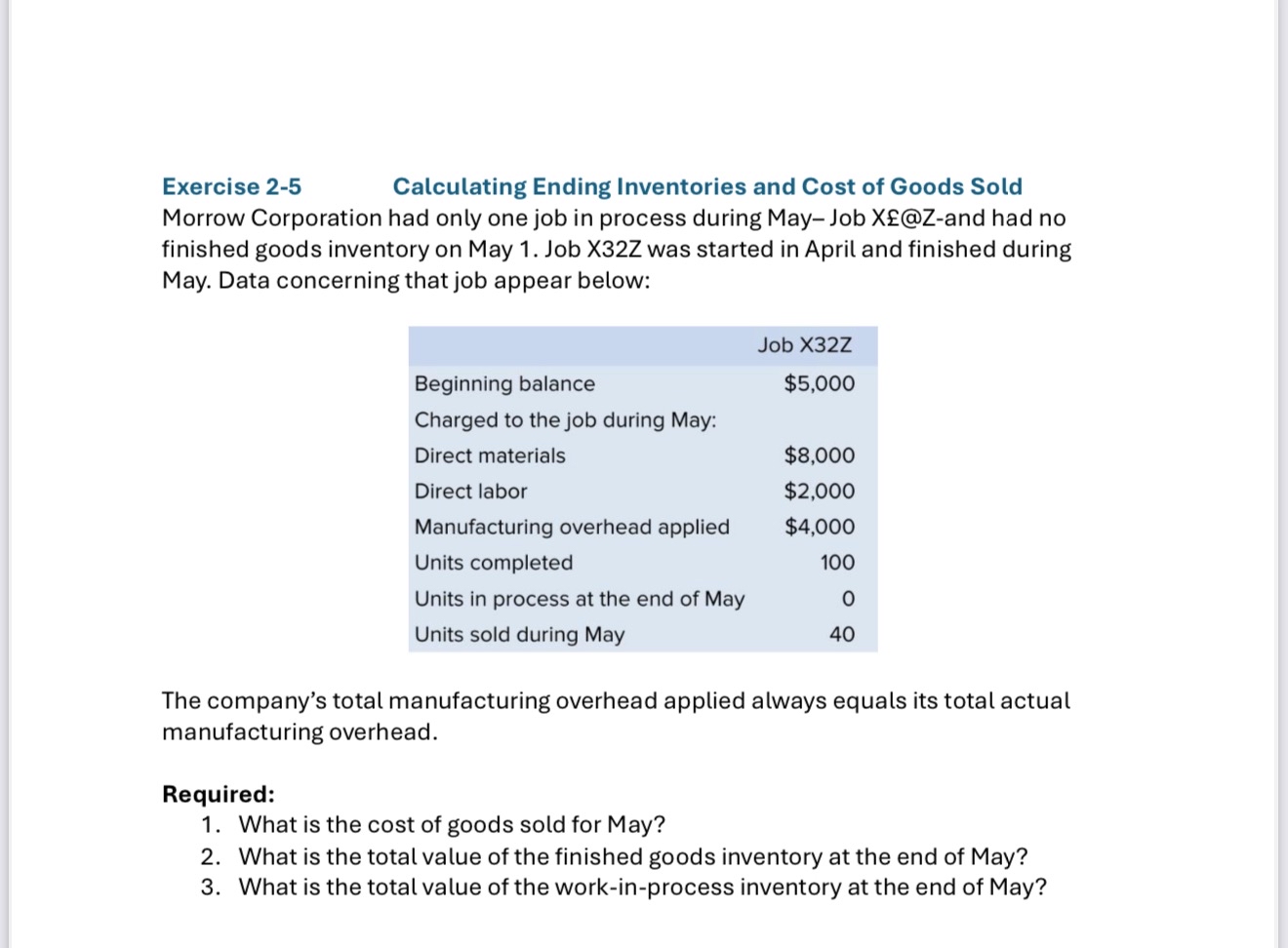 Solved Exercise 2-5Calculating Ending Inventories and Cost | Chegg.com