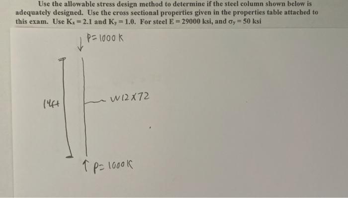 Solved Use the allowable stress design method to determine | Chegg.com
