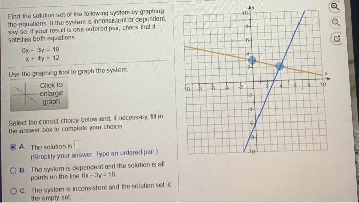 Solved Find the solution set of the following system by | Chegg.com