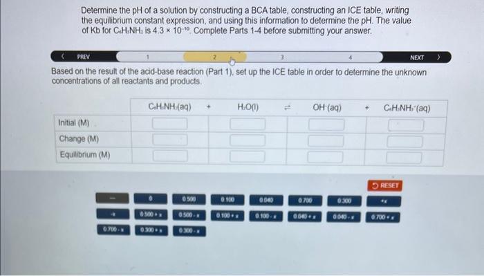 Solved Determine the pH of a solution by constructing a BCA | Chegg.com