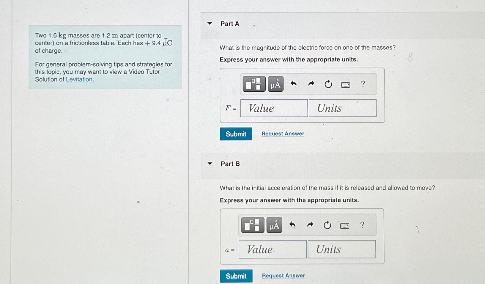 Solved Two 1.6kg ﻿masses are 1.2m ﻿apart (center to center) | Chegg.com