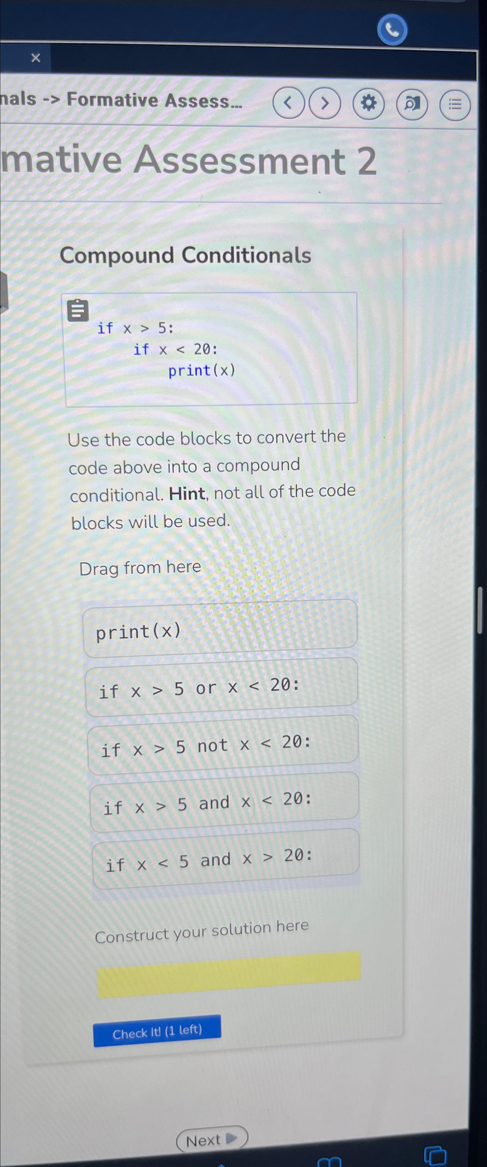 Solved nals → ﻿Formative Assess...mative Assessment | Chegg.com