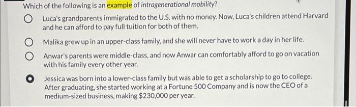 Solved Which of the following is an example of | Chegg.com