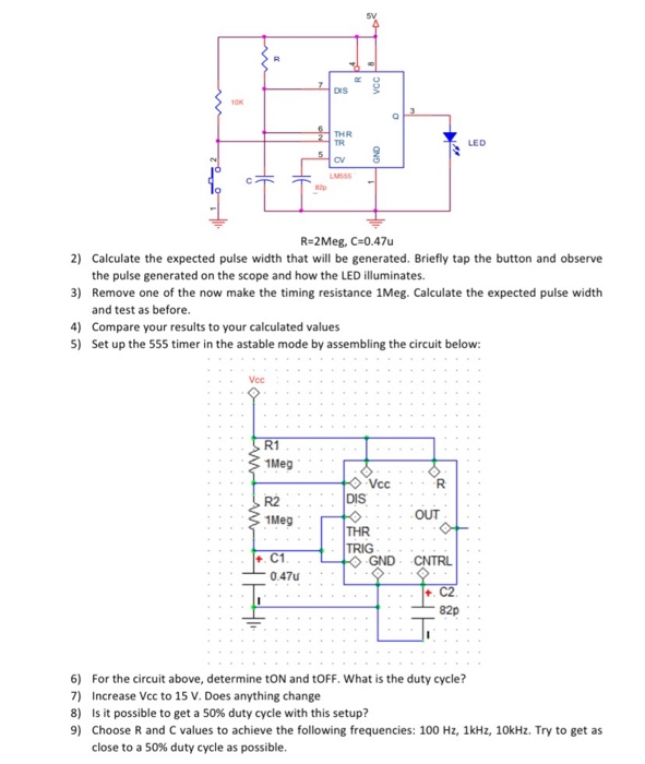 Solved Lab 5-555 Timer Purpose: To build and test 555 timer | Chegg.com