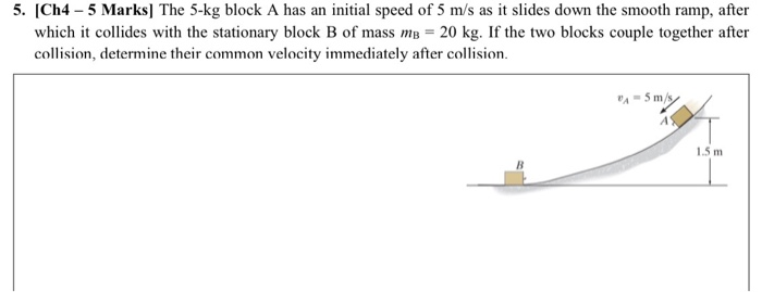 Solved 5. (Ch4 - 5 Marks) The 5-kg block A has an initial | Chegg.com