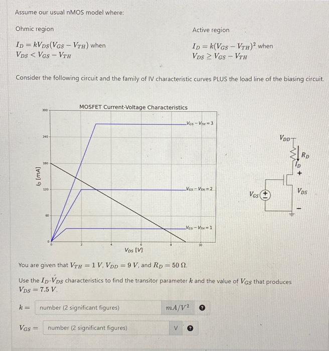 Solved Assume our usual nMOS model where: Ohmic region | Chegg.com