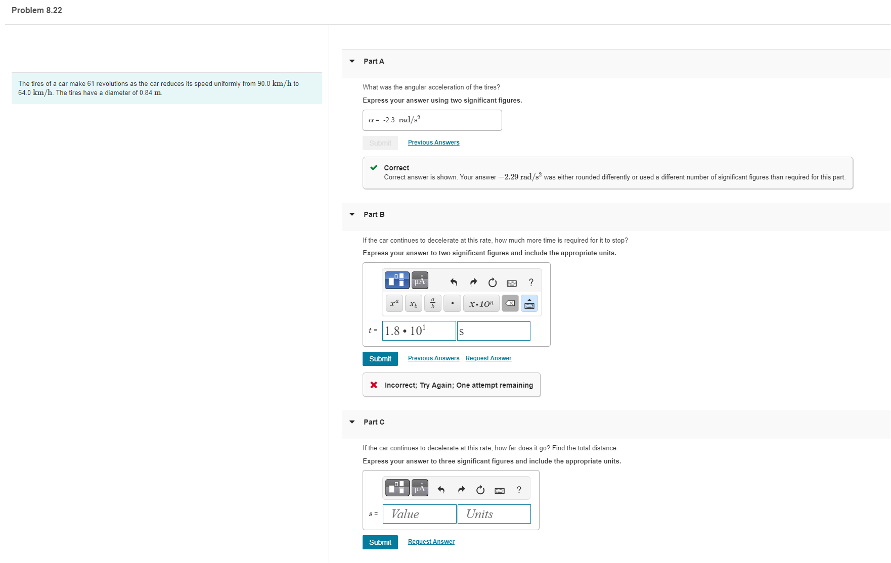 Solved Problem 8.22 (PLEASE HELP WITH PART B AND PART C)The | Chegg.com