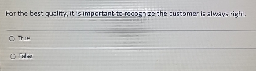 Solved For the best quality, it is important to recognize | Chegg.com