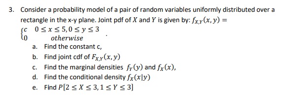 Solved Consider a probability model of a pair of random | Chegg.com