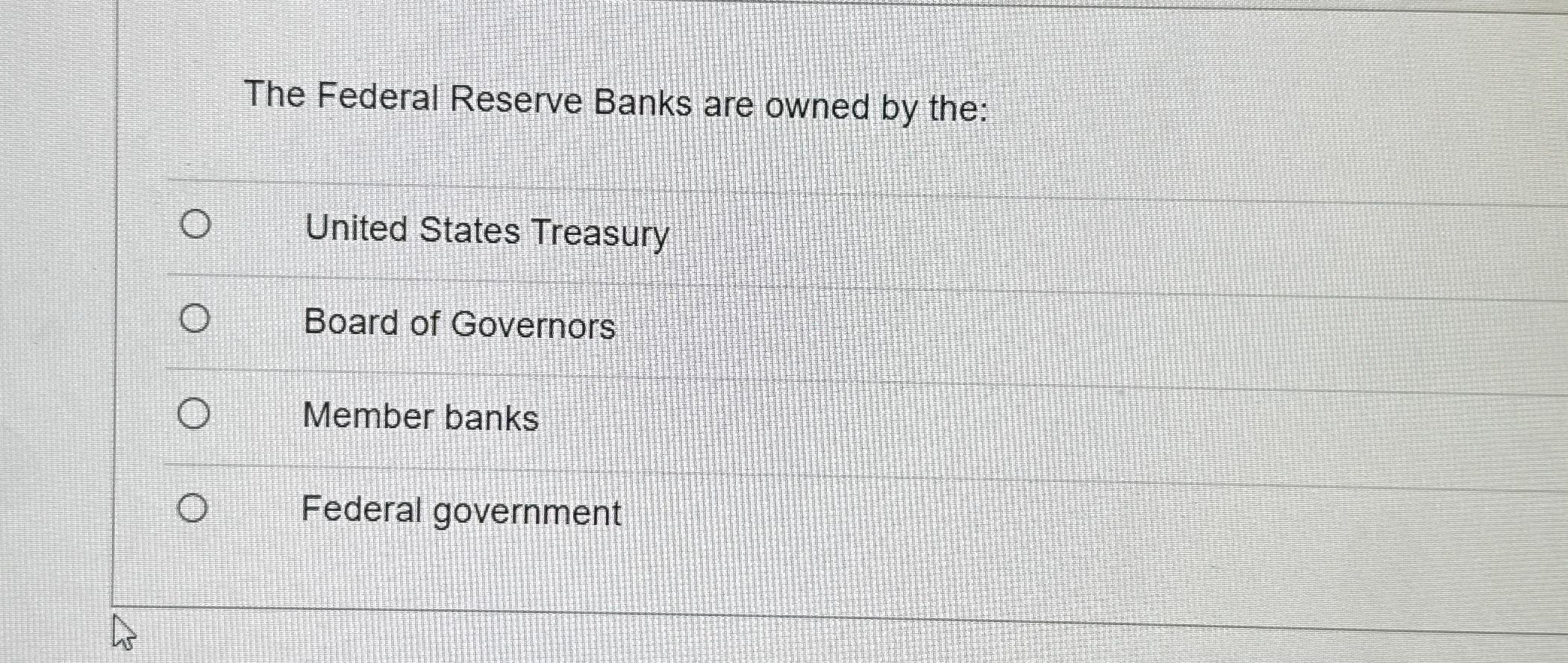 Solved The Federal Reserve Banks are owned by the:United | Chegg.com Solved The Federal Reserve Banks are owned by the:United | Chegg.com