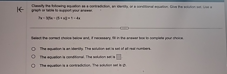 Solved Classify the following equation as a contradiction, | Chegg.com