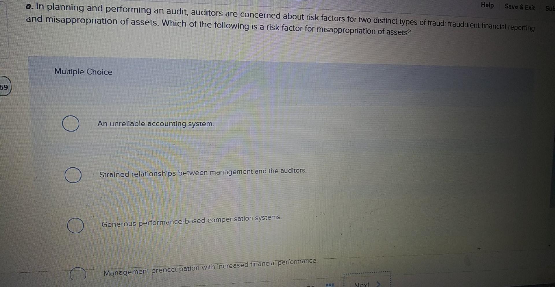 Solved Help Save & Exit Sub a. In planning and performing an | Chegg.com