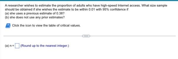 Solved A researcher wishes to estimate the proportion of | Chegg.com