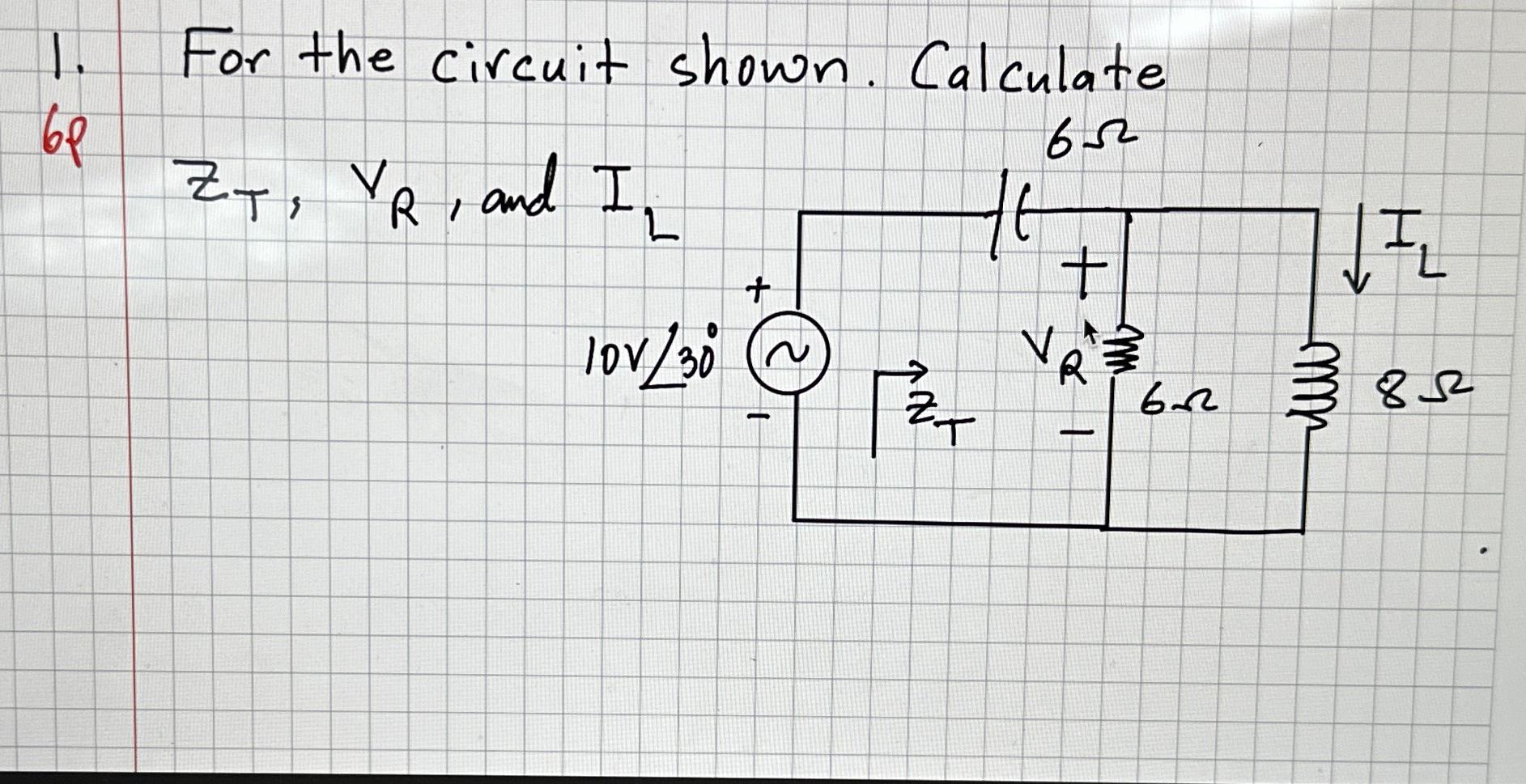 For the circuit shown. Calculate 6p | Chegg.com