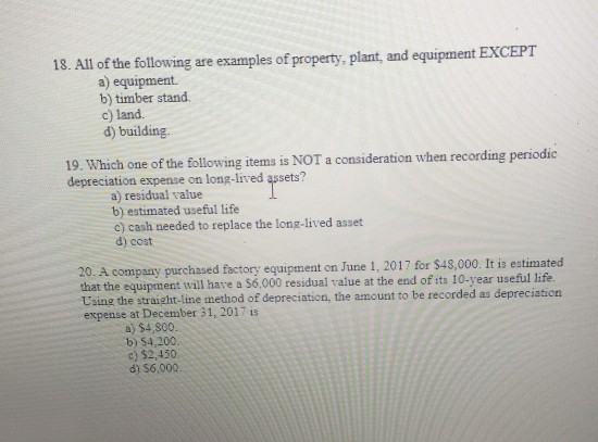 Solved 18. All of the following are examples of property, | Chegg.com