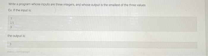 Solved Write a program whose inputs are three integers, and | Chegg.com