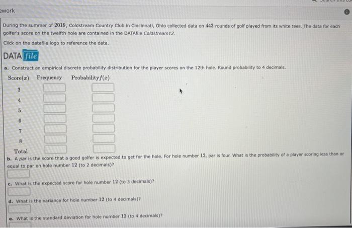 Solved During the summer of 2019 , Coldstream Country Club | Chegg.com