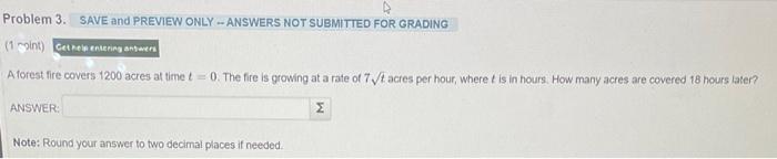 Solved Problem 3. SAVE and PREVIEW ONLY - ANSWERS NOT | Chegg.com