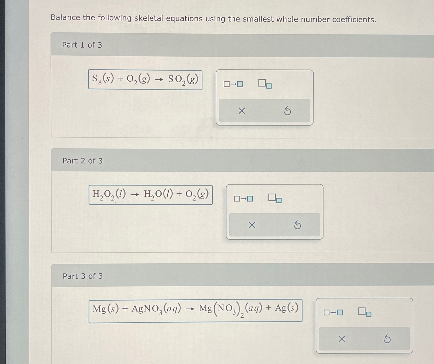 Solved Balance the following skeletal equations using the | Chegg.com