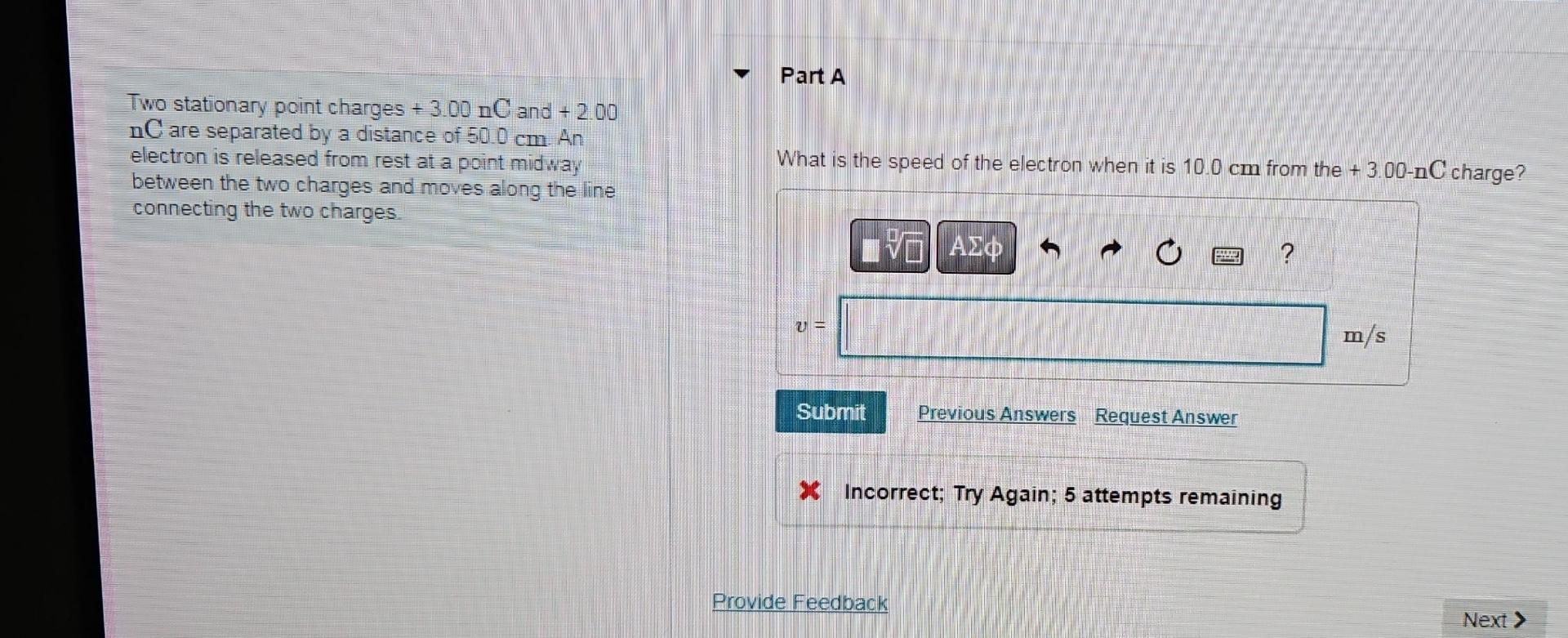 Solved Part ATwo stationary point charges +3.00nC ﻿and | Chegg.com