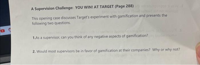 Solved A Supervision Challenge: YOU WIN! AT TARGET (Page | Chegg.com