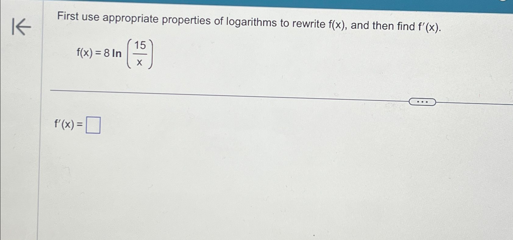 Solved First use appropriate properties of logarithms to | Chegg.com