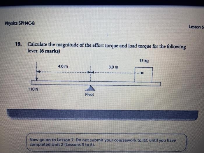Solved 9. Calculate the magnitude of the effort torque and | Chegg.com