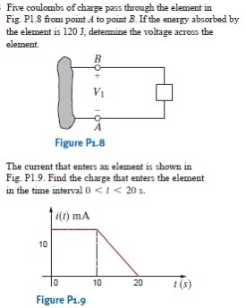 Solved - Five coulombs of charge pass through the element in | Chegg.com