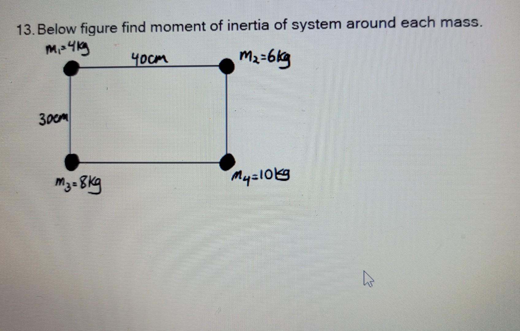 Solved 13. Below figure find moment of inertia of system | Chegg.com