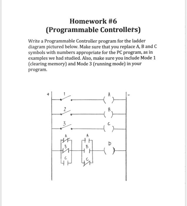 Solved Homework \#6 (Programmable Controllers) Write a | Chegg.com Solved Homework \#6 (Programmable Controllers) Write a | Chegg.com