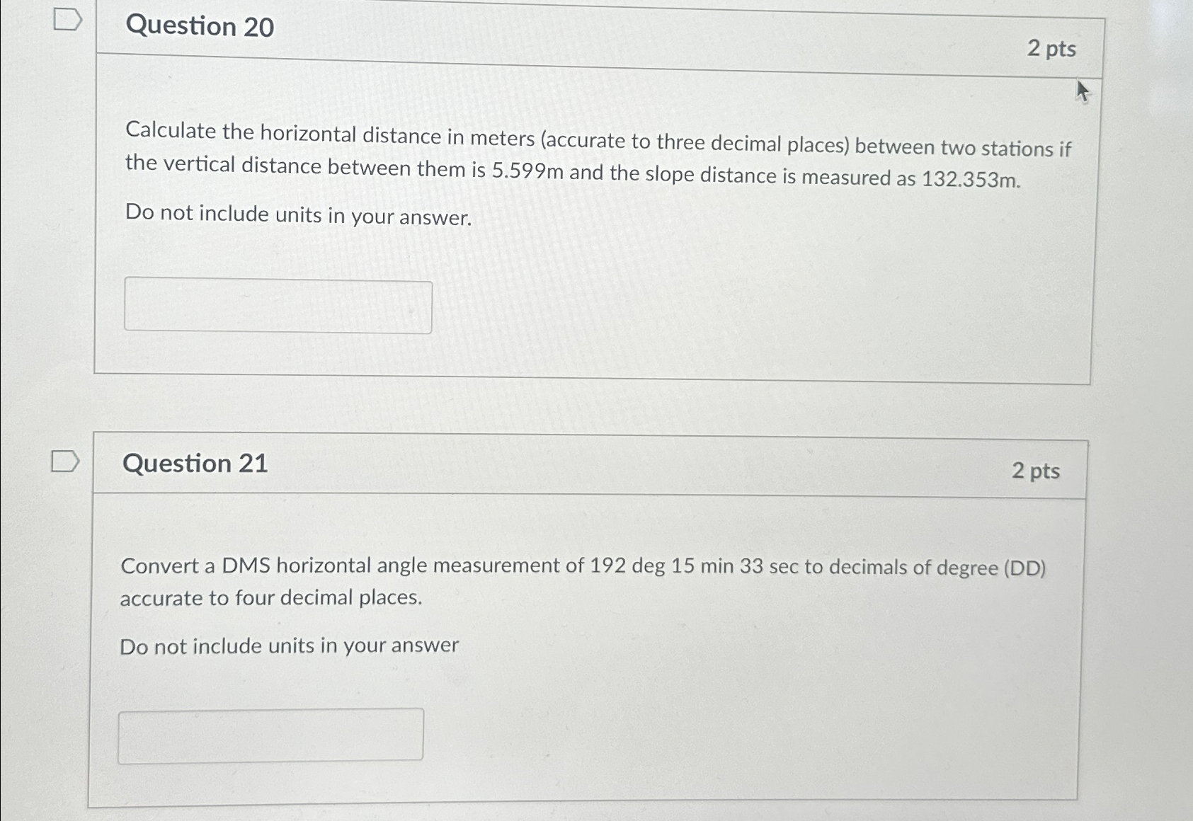 Solved Question 202ptsCalculate the horizontal distance in | Chegg.com
