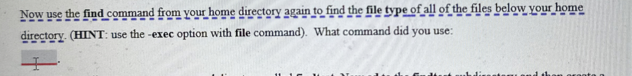 Now use the find command from your home directory | Chegg.com