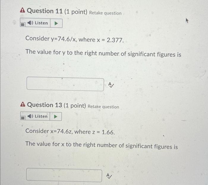Solved A Question 11 (1 point) Retake question Listen | Chegg.com