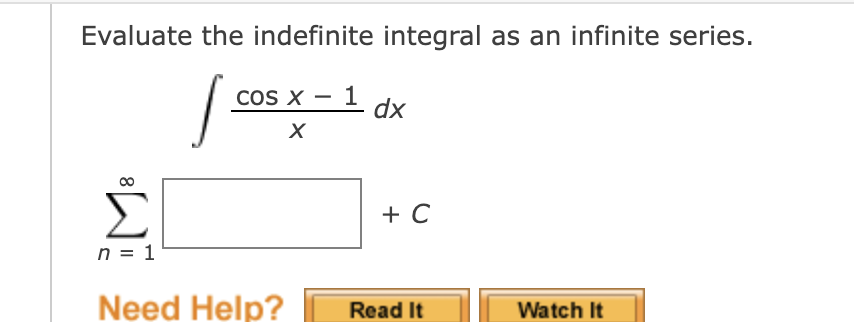 Solved Evaluate the indefinite integral as an infinite | Chegg.com