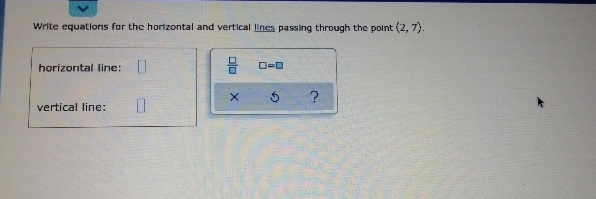 Solved Write equations for the horizontal and vertical lines | Chegg.com