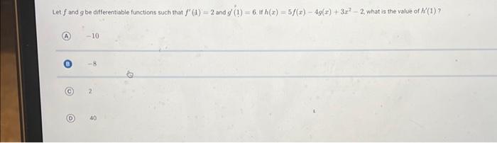 Solved Let f and g be differentiable functions such that f' | Chegg.com