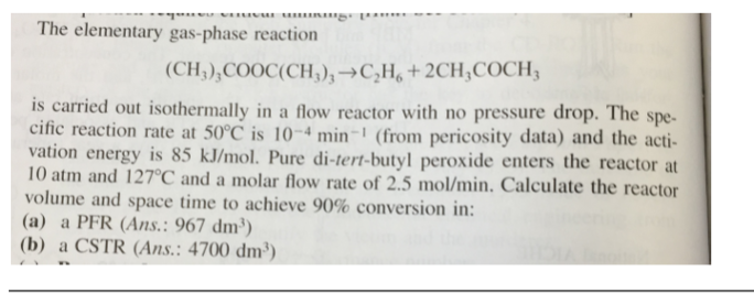 Solved The elementary gas-phase | Chegg.com