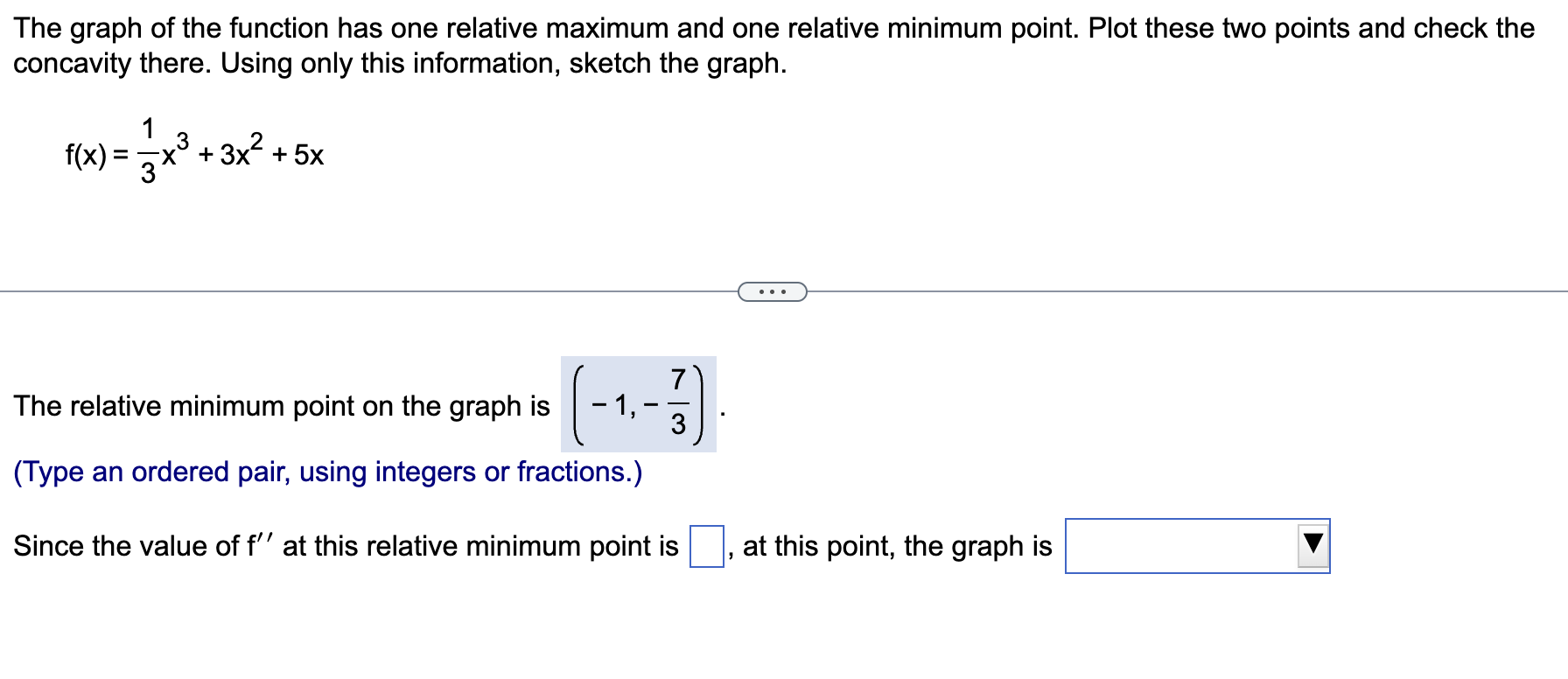 Solved The graph of the function has one relative maximum | Chegg.com