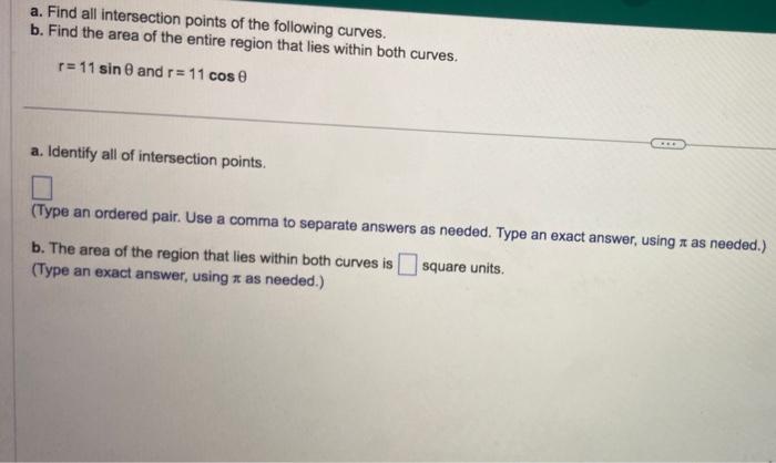Solved a. Find all intersection points of the following | Chegg.com