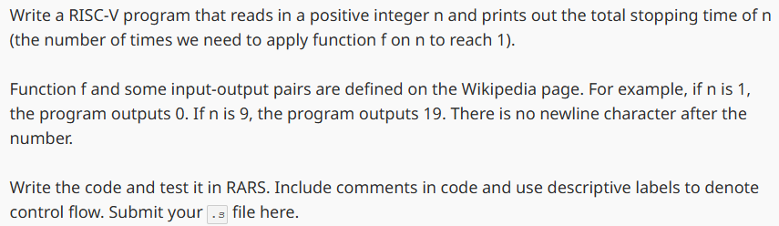 Solved Write a RISC-V program that reads in a positive | Chegg.com